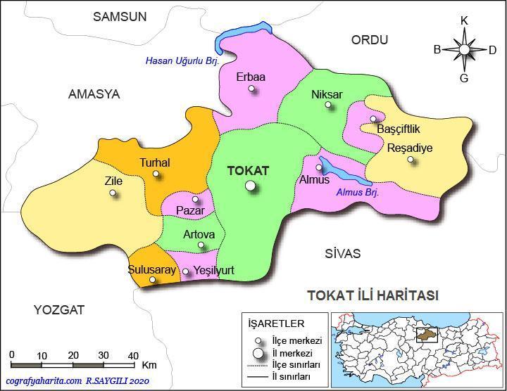 Tokat haritası: Tokat ilçeleri nelerdir? Tokat hangi bölgede yer alır ...