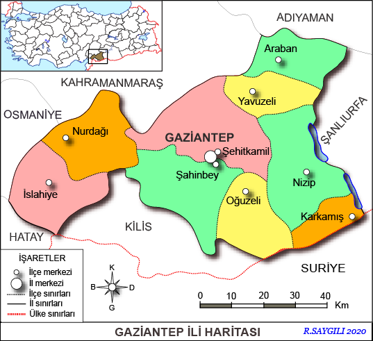 Gaziantep haritası: Gaziantep ilçeleri nelerdir? Gaziantep hangi ...