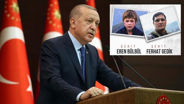 Cumhurbaşkanı Erdoğan'dan Eren Bülbül ve Ferhat Gedik paylaşımı ...