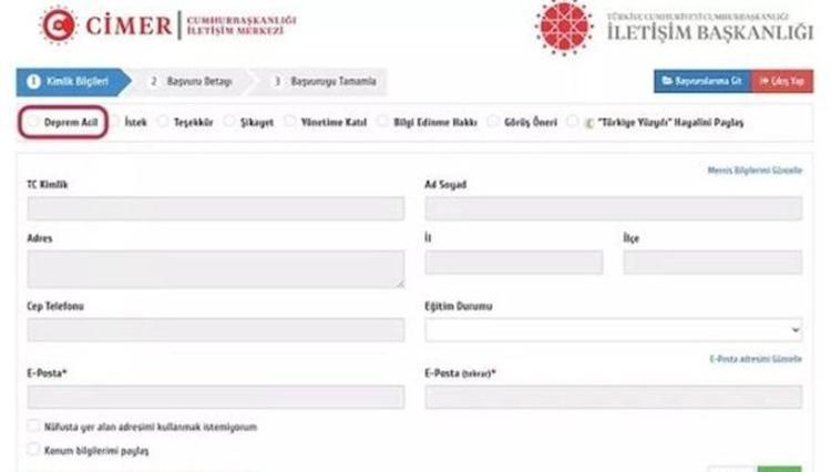 CİMER deprem acil başvurusu nasıl yapılır? CİMER deprem hattı ...