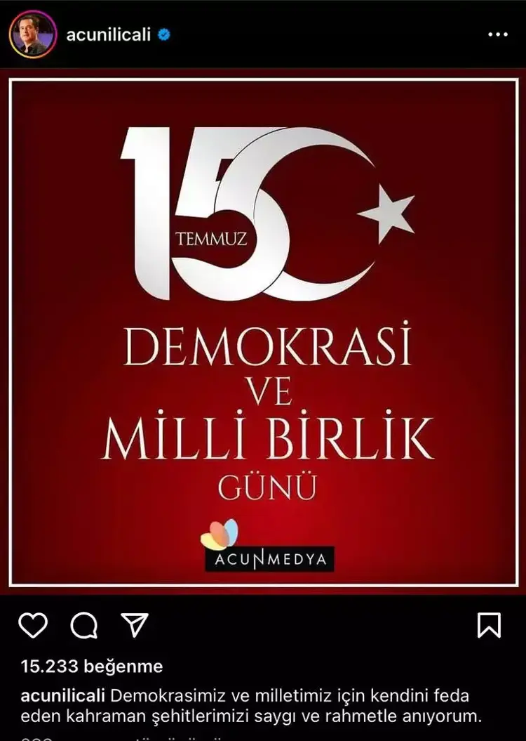 Ünlü isimlerden 15 Temmuz Demokrasi ve Milli Birlik Günü mesajları - Son Dakika Magazin Haberleri