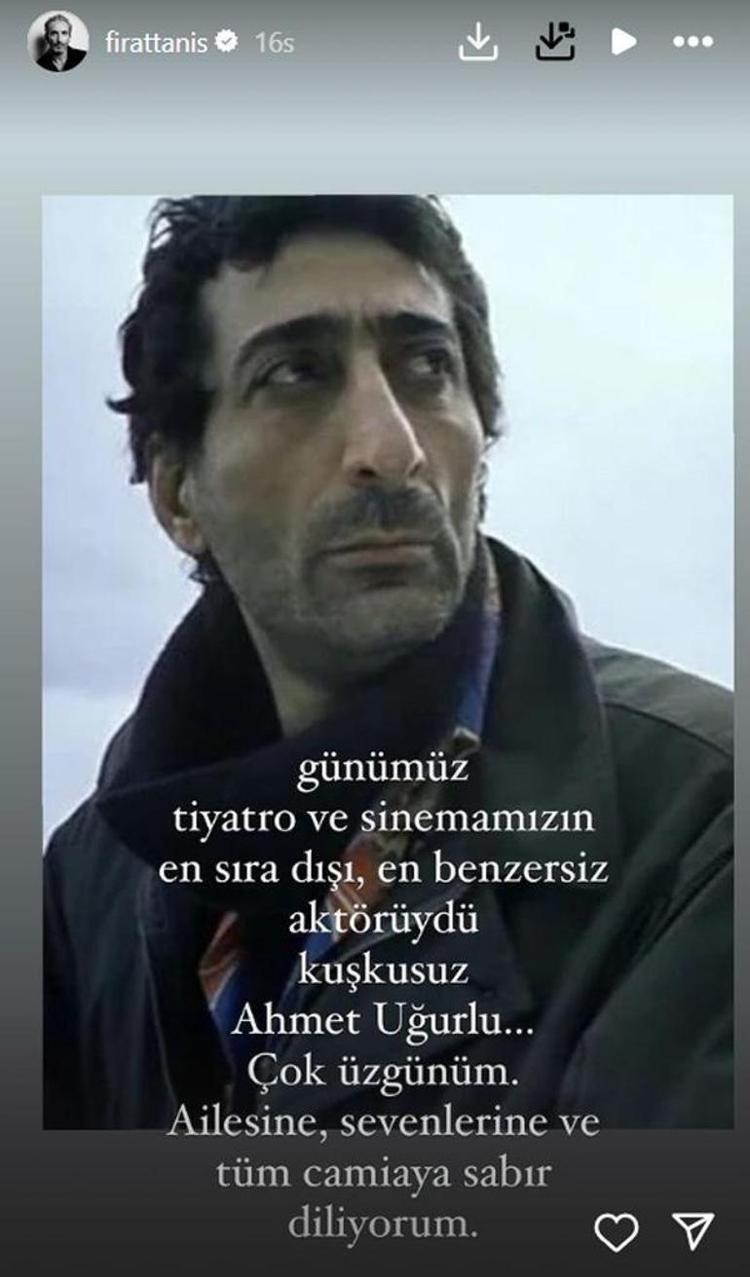Hayatını kaybeden usta oyuncu Ahmet Uğurlu'yu yakın arkadaşı Sina ...