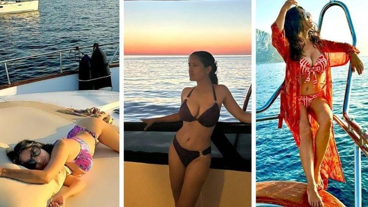 58 yaşına giren Salma Hayek'ten bikinili pozlar! - Son Dakika Magazin ...