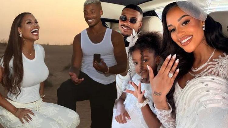 Galatasaray’ın yıldızı Mario Lemina ünlü model Fanny Neguesha ile ...
