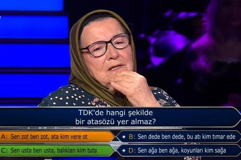 80 yaşındaki Azize Vatansever, 'Kim Milyoner Olmak İster' yarışmasında ...